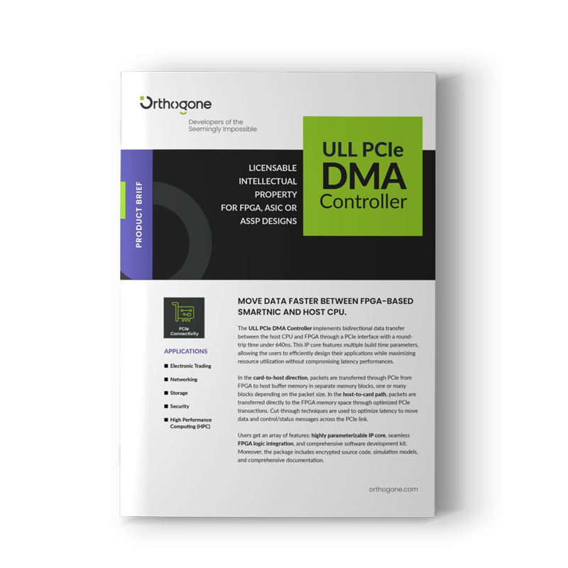 Boost Data Transfer Speed with ULL PCIe DMA Controller | Orthogone